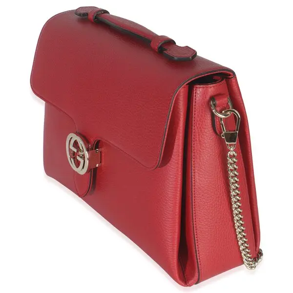 Gucci Interlocking G Top Handle Bag - Red