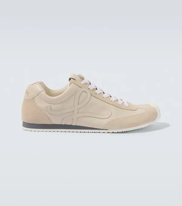 Loewe Ballet Runner 2.0 Suede-trimmed Leather Sneakers - Beige