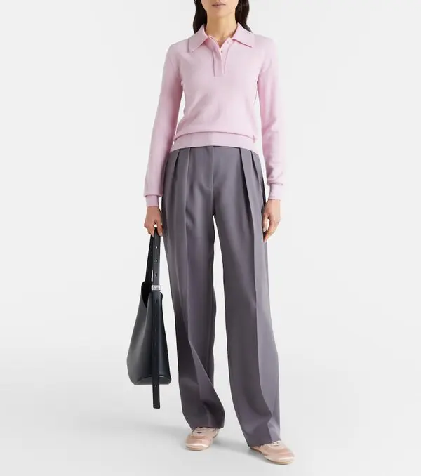 JIL SANDER Wool Gabardine Wide-leg Pants