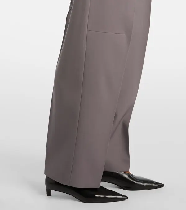 JIL SANDER Wool Gabardine Wide-leg Pants