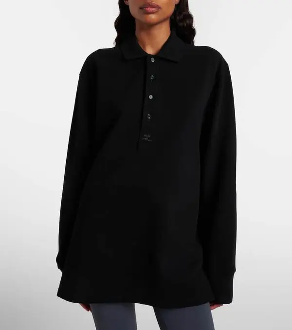 COURREGES Cotton Jersey Polo Sweater