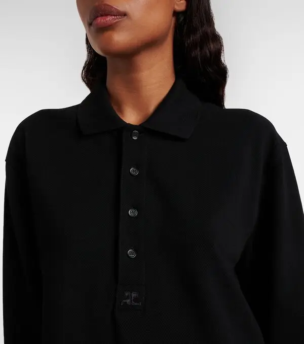 COURREGES Cotton Jersey Polo Sweater