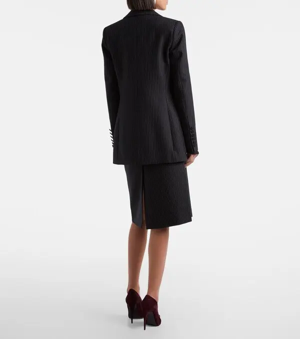 Nina Ricci Pinstriped Wool-blend Pencil Skirt