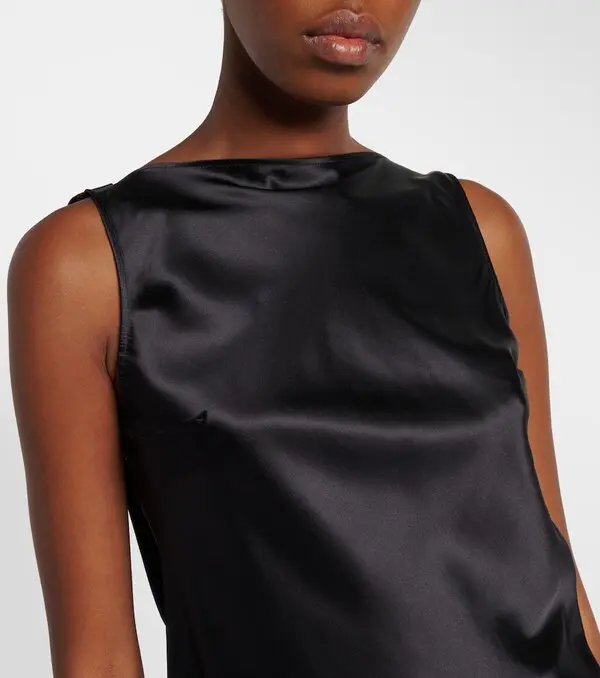 Nina Ricci Silk-blend Satin Top - Black