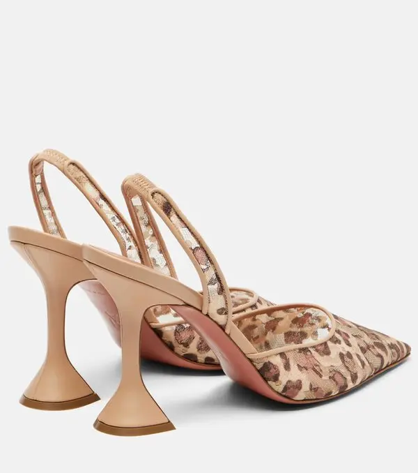 Amina Muaddi Holli 95 Leopard-print Slingback Pumps
