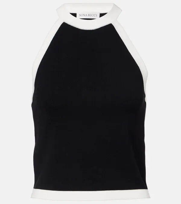 Nina Ricci Ribbed-knit Halterneck Top
