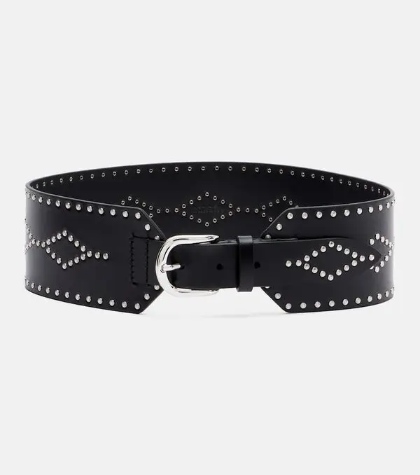 Isabel Marant Lucie Studded Leather Belt - Black