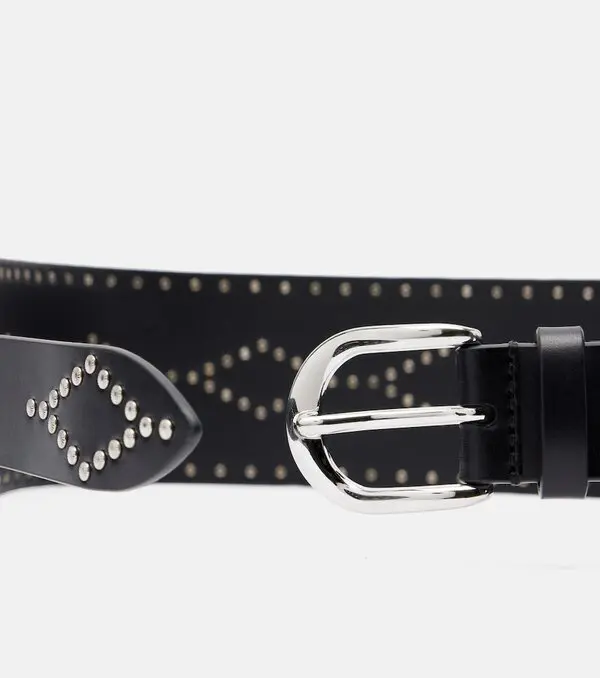 Isabel Marant Étoile Lucie Studded Leather Belt - Black