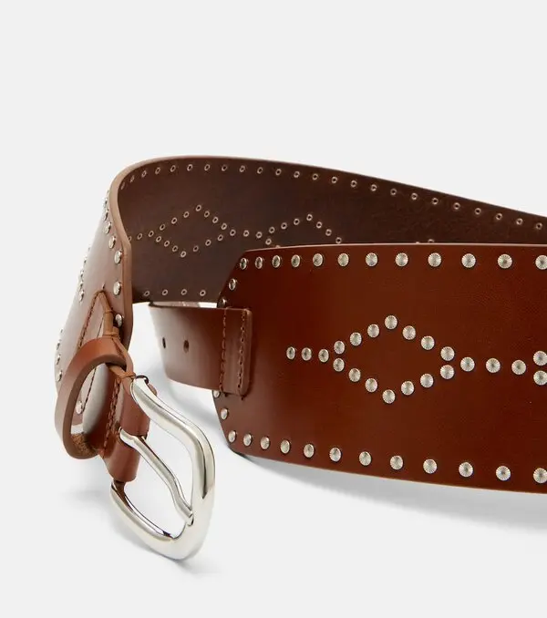 Isabel Marant Étoile Lucie Studded Leather Belt - Brown