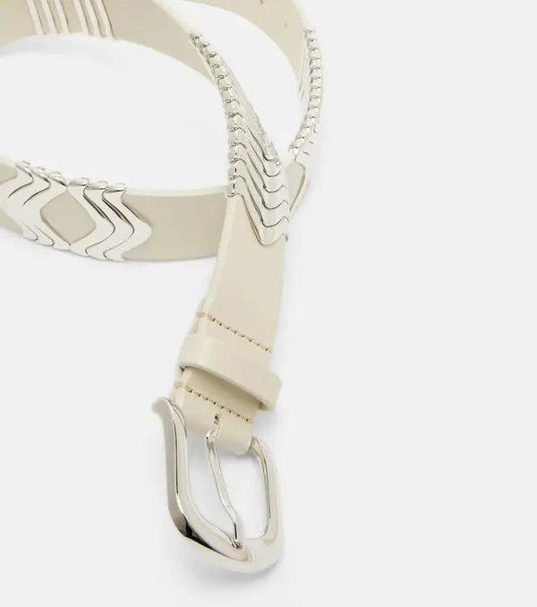 Isabel Marant Étoile Tehora Embellished Leather Belt - White
