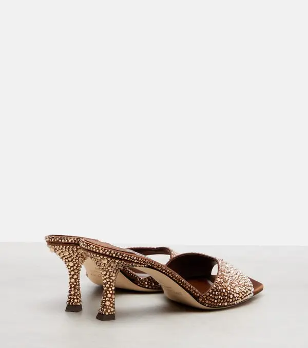 JIMMY CHOO Skye 70 Embellished Mules - Brown