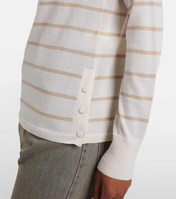 Max Mara Striped Cashmere And Silk Sweater