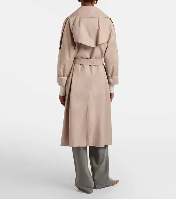 Max Mara Cotton-blend Gabardine Trench Coat - Beige