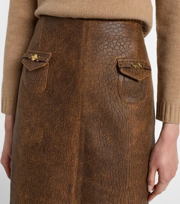 Chloé Leather Mini Skirt - Brown