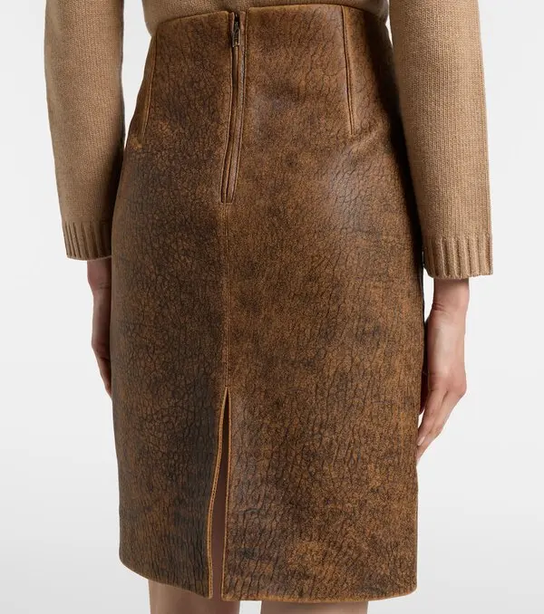 Chloé Leather Mini Skirt - Brown
