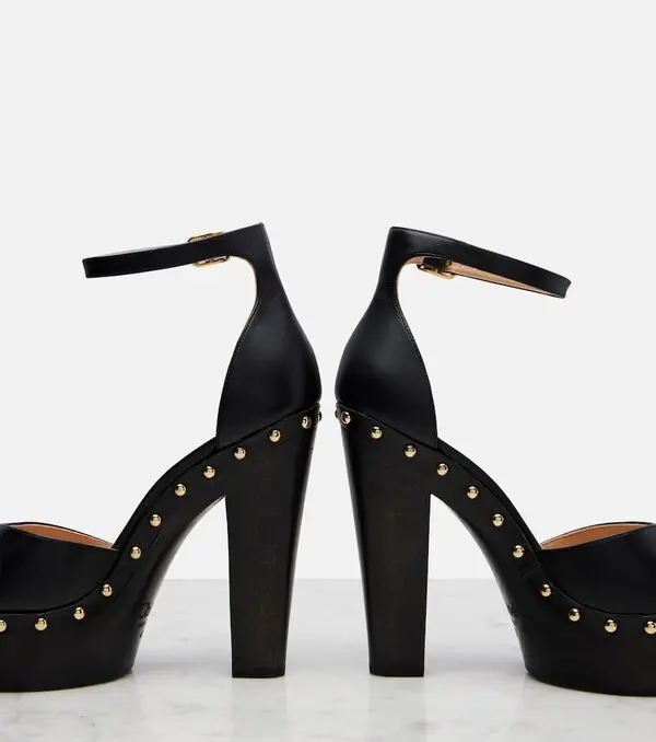 Chloé Lola Studded Leather Platform Pumps