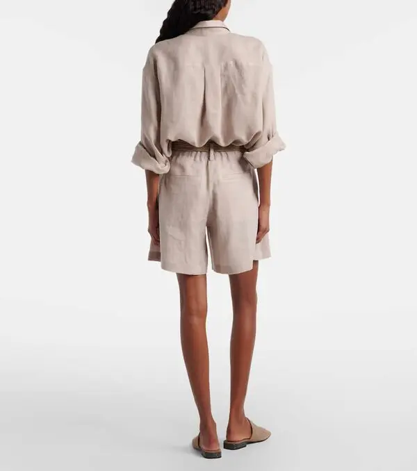Brunello Cucinelli Linen Shorts - Beige