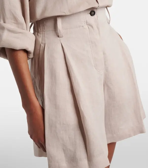 Brunello Cucinelli Linen Shorts - Beige