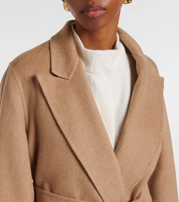 Max Mara Belted Camel Hair Coat - Beige