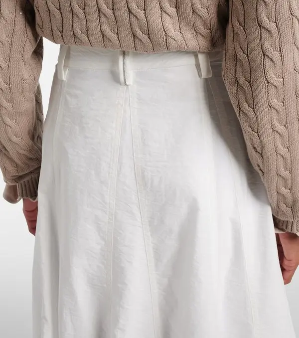Brunello Cucinelli Cotton-blend Maxi Skirt - White
