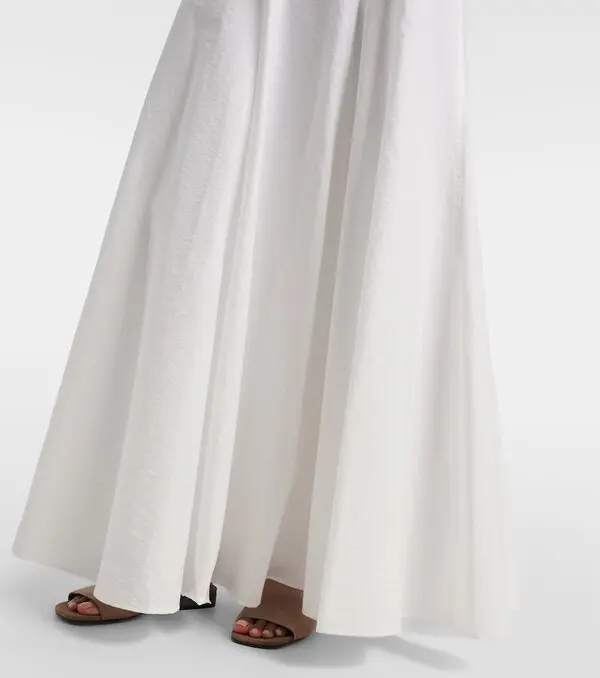 Brunello Cucinelli Cotton-blend Maxi Skirt - White
