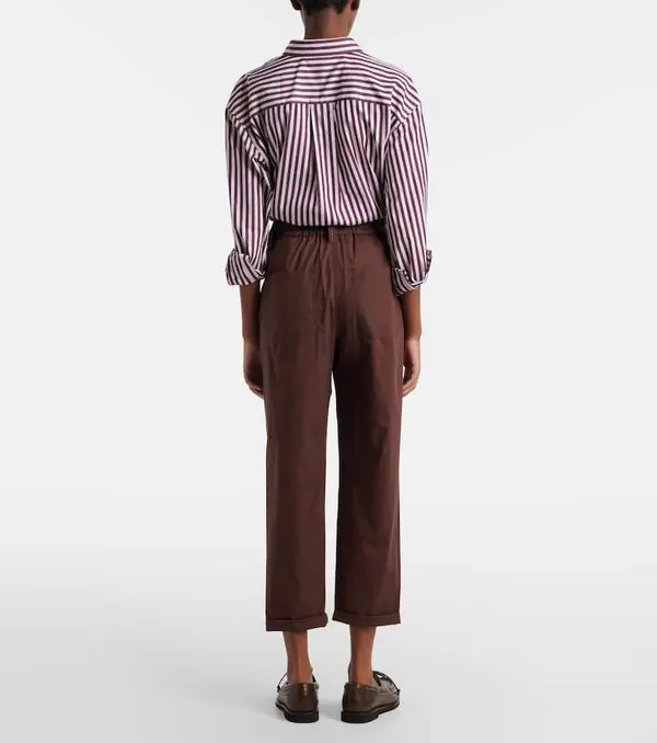 Brunello Cucinelli Straight Cotton Pants - Brown
