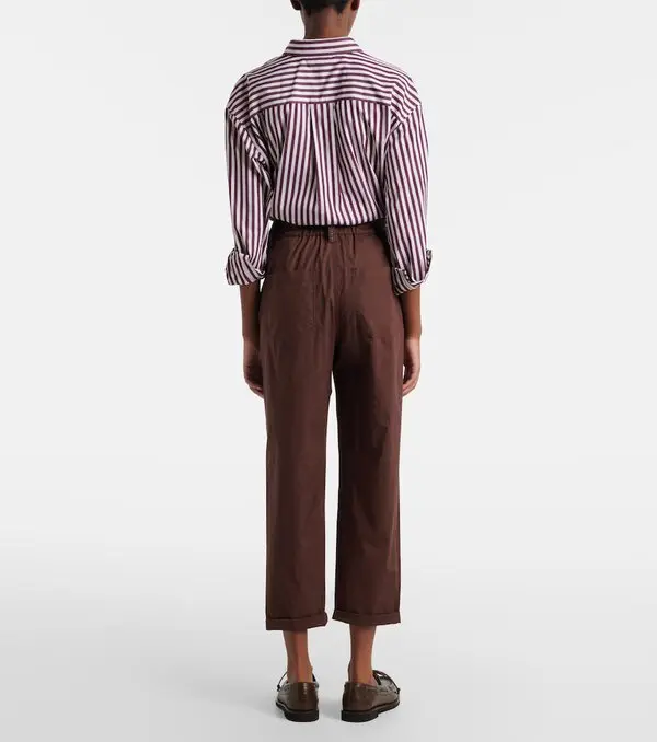 Brunello Cucinelli Straight Cotton Pants - Brown