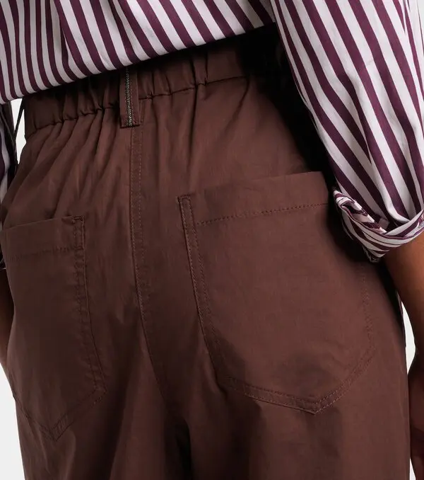 Brunello Cucinelli Straight Cotton Pants - Brown