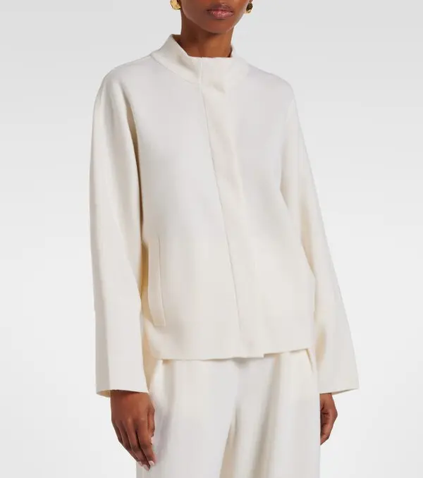 Max Mara Wool Zip-up Cardigan - White