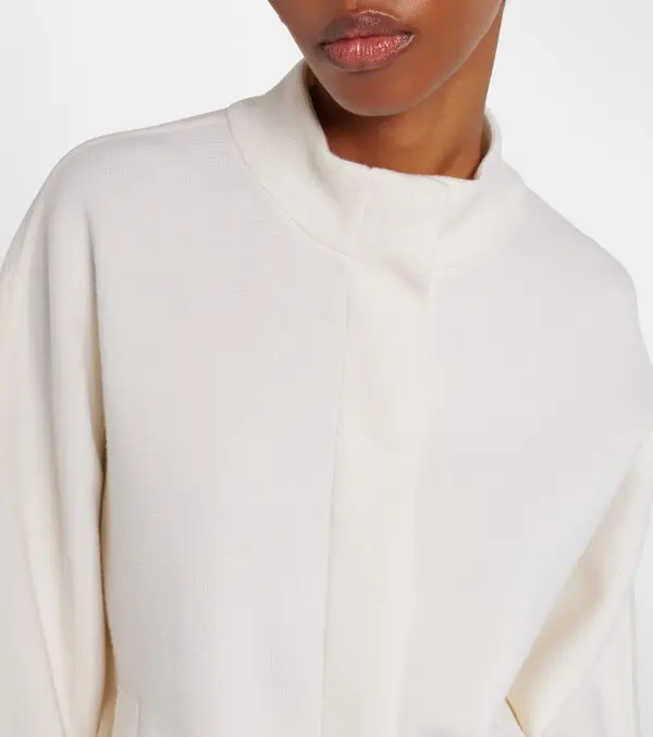 Max Mara Wool Zip-up Cardigan - White