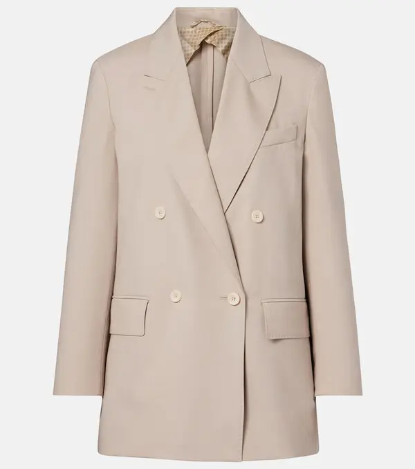 Max Mara Double-breasted Wool-blend Blazer - Beige