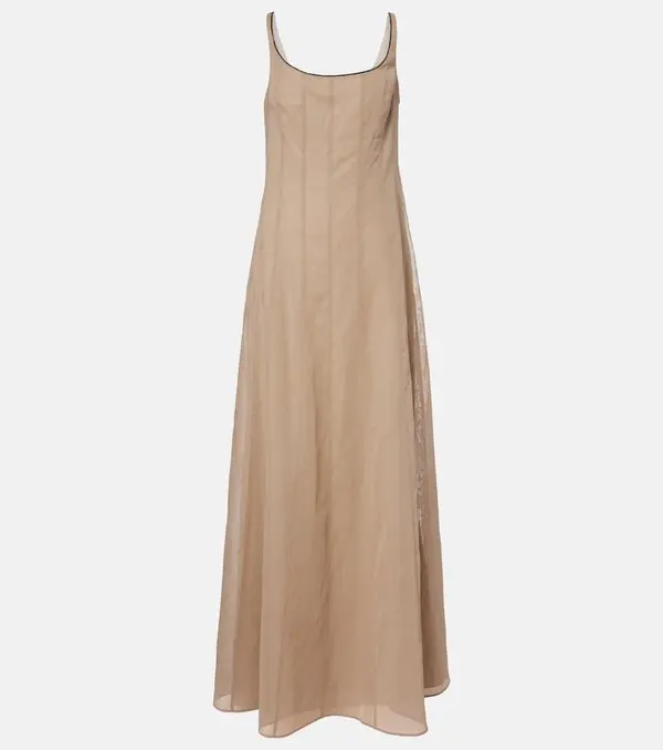 Brunello Cucinelli Cotton Maxi Dress - Beige