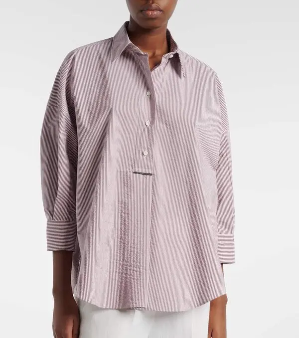 Brunello Cucinelli Striped Cotton-blend Shirt