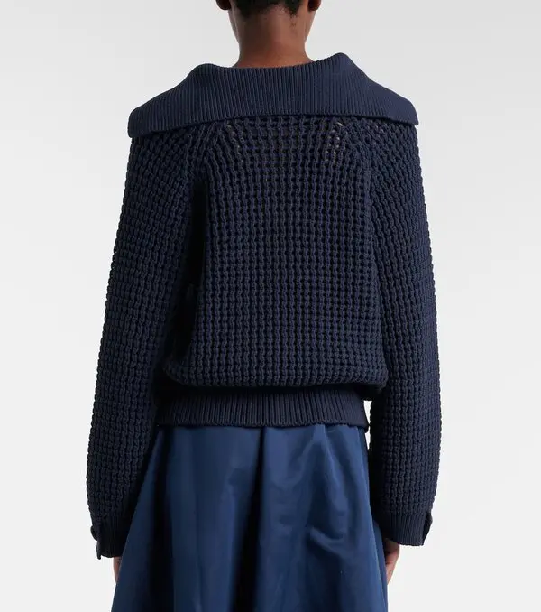 Brunello Cucinelli Cotton-blend Polo Sweater - Blue