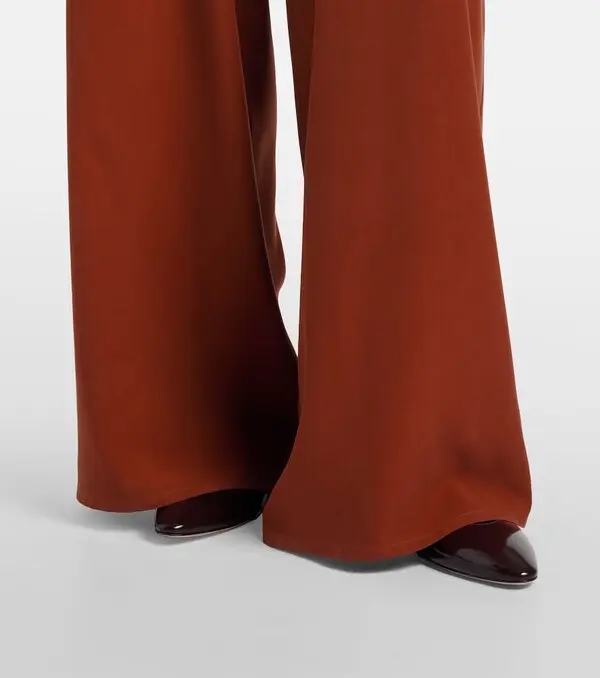 Max Mara Wide-leg Silk Trousers - Brown