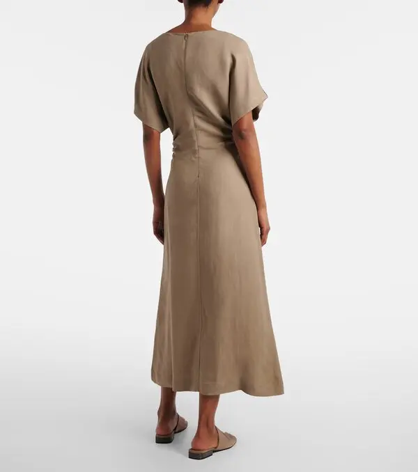 Brunello Cucinelli Monili Embellished Midi Dress - Beige