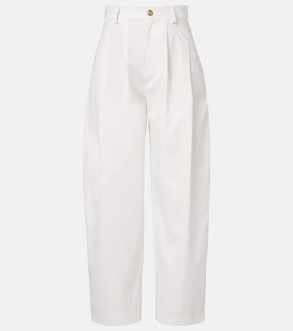 Brunello Cucinelli Wide-leg Cotton Pants - White
