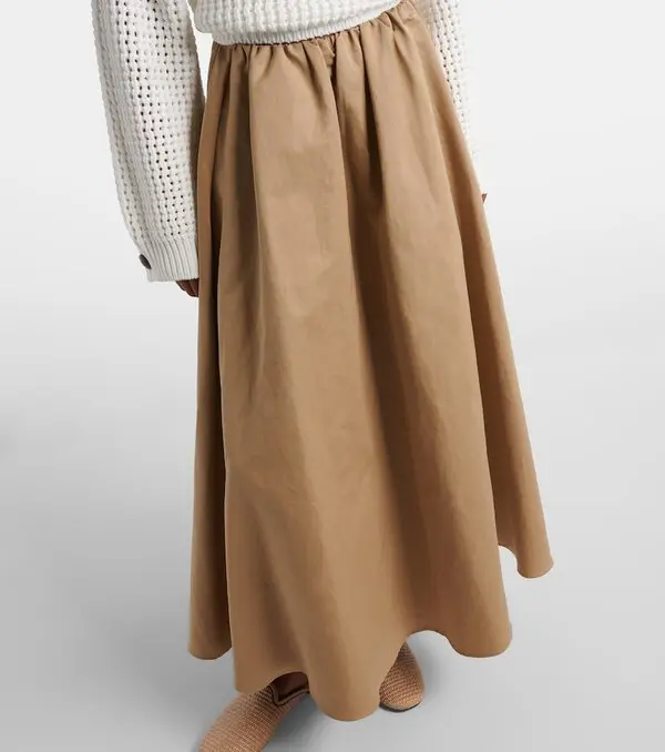 Brunello Cucinelli Cotton-blend Midi Skirt