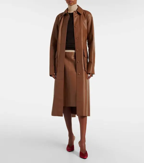 JOSEPH Okabe Leather Coat