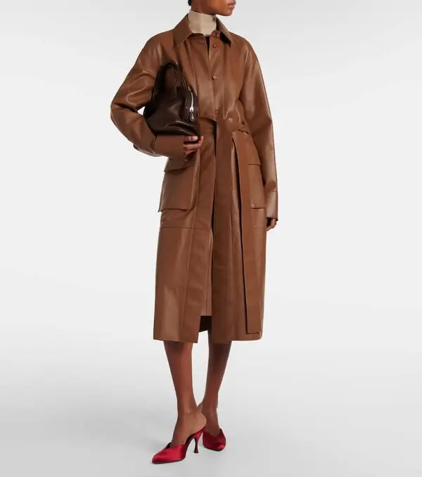 JOSEPH Okabe Leather Coat