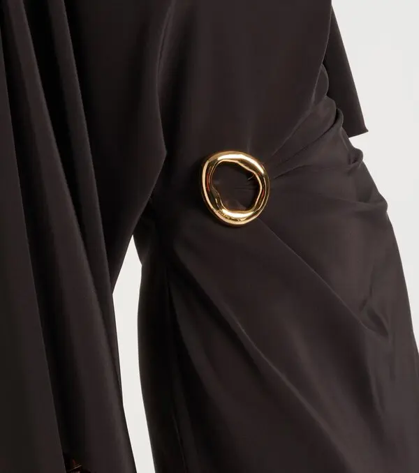 JOSEPH Joya Satin Twill Midi Dress - Brown