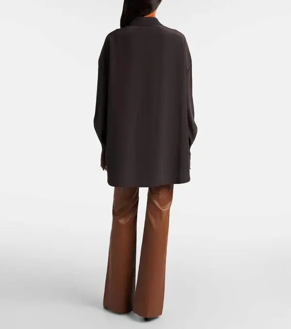 JOSEPH Camilia Satin Twill Shirt - Brown