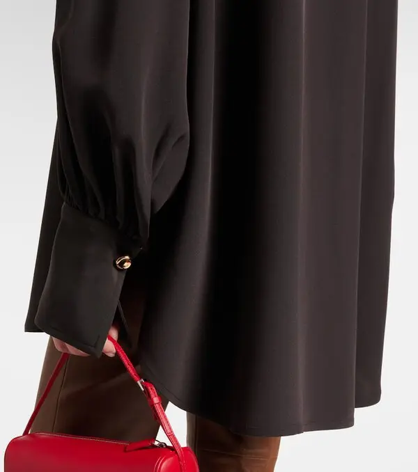JOSEPH Camilia Satin Twill Shirt - Brown