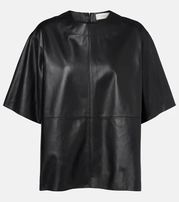 JOSEPH Tanjic Leather Top - Black