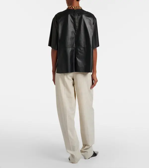 JOSEPH Tanja Leather Top