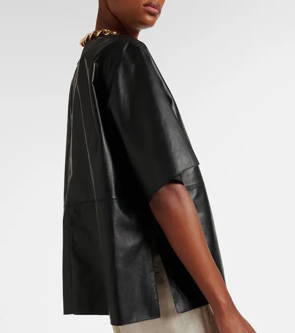 JOSEPH Tanja Leather Top