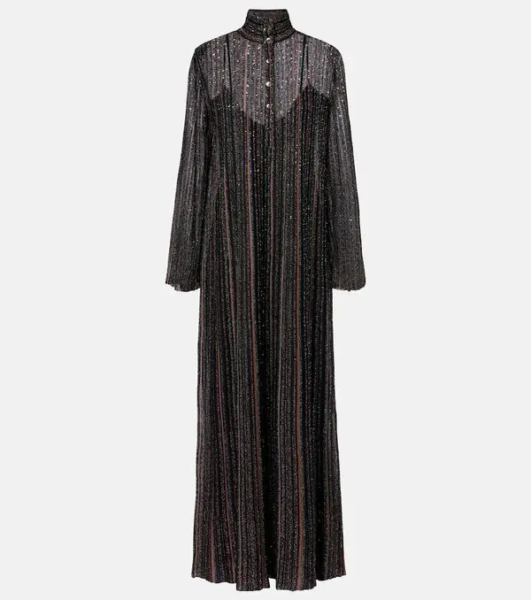 Missoni Sequined Lamé Maxi Dress - Brown