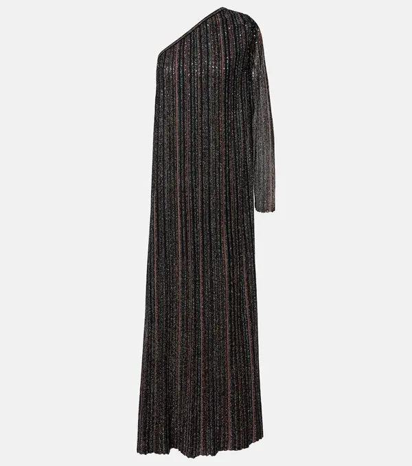 Missoni Chevron Lamé Maxi Dress - Brown