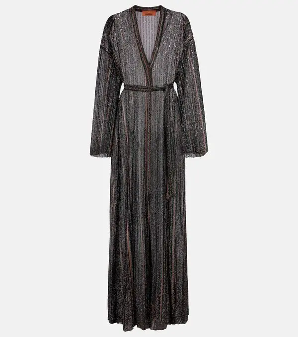 Missoni Chevron Lamé Cardigan - Brown
