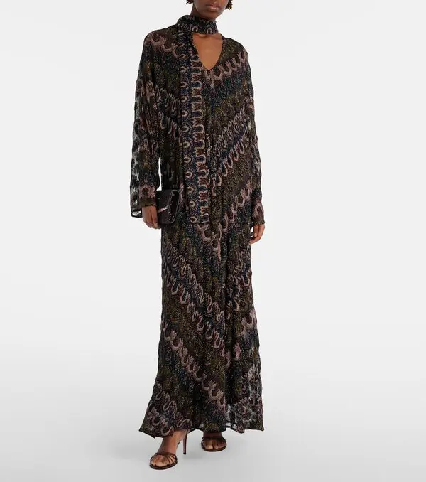 Missoni Chevron Lamé Maxi Dress